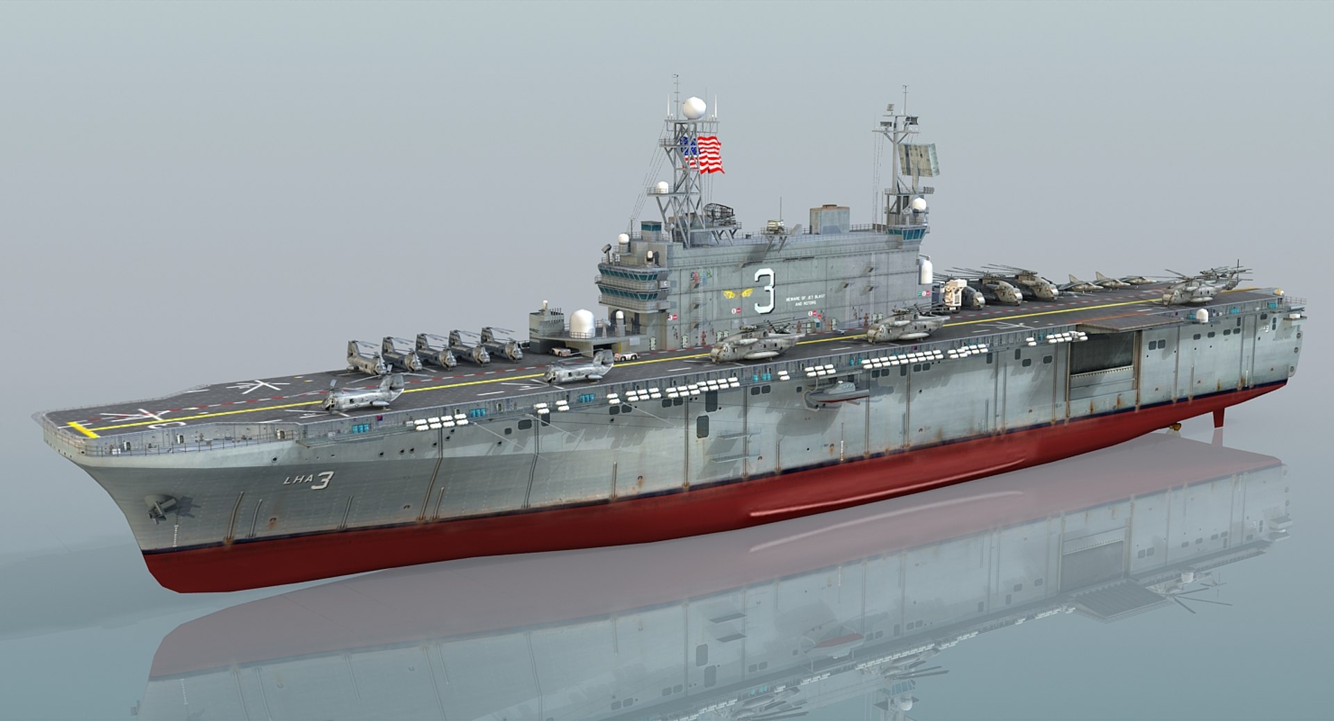 Uss Belleau Wood Lha-3 3d 3ds