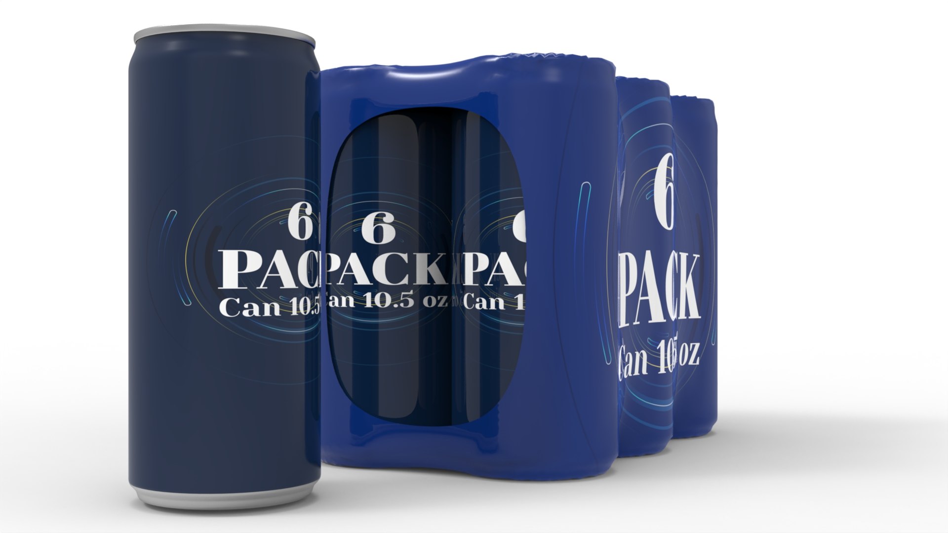 3D Model Six Pack Packaging Beverage Soda Cans 10-5oz - 310ml ...