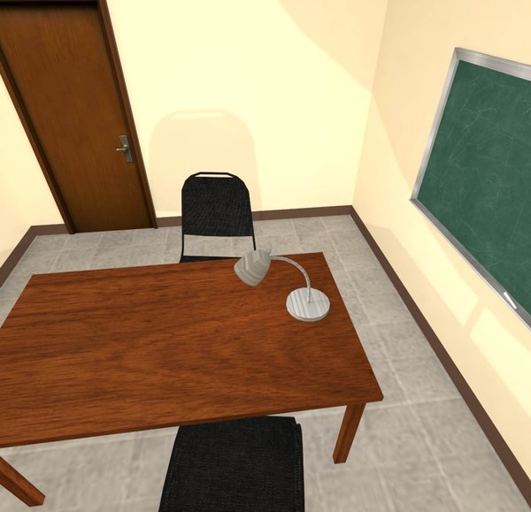 modelo 3d Sala de interrogatorio policial de baja poligonización ...