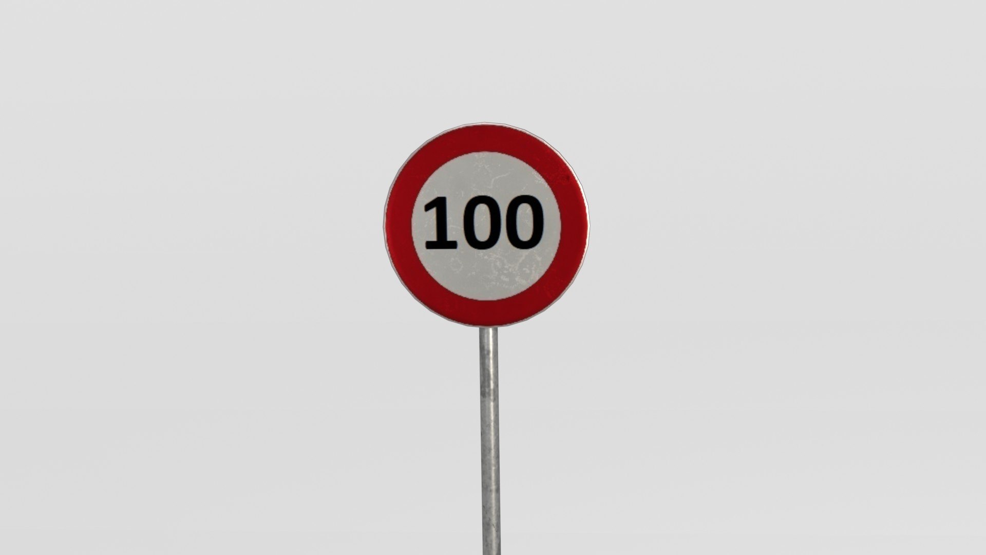 3D Traffic Sign Speed Limit 100 - TurboSquid 2144690