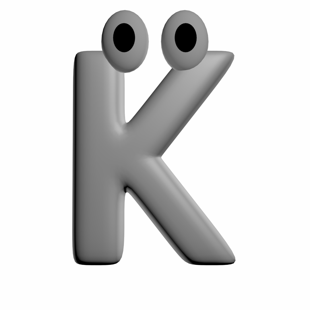 3d model advertising alphabet rigged