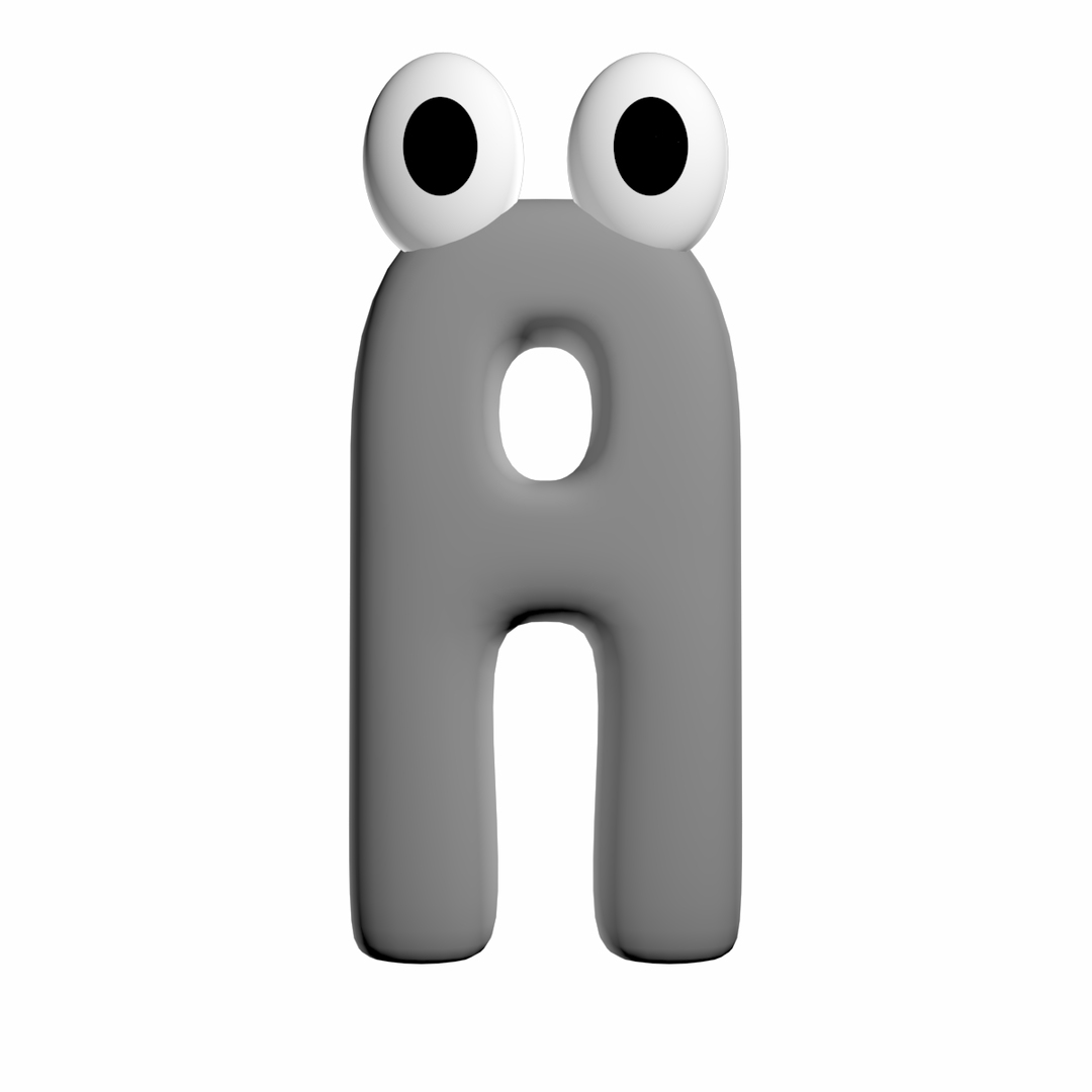 3d model advertising alphabet rigged