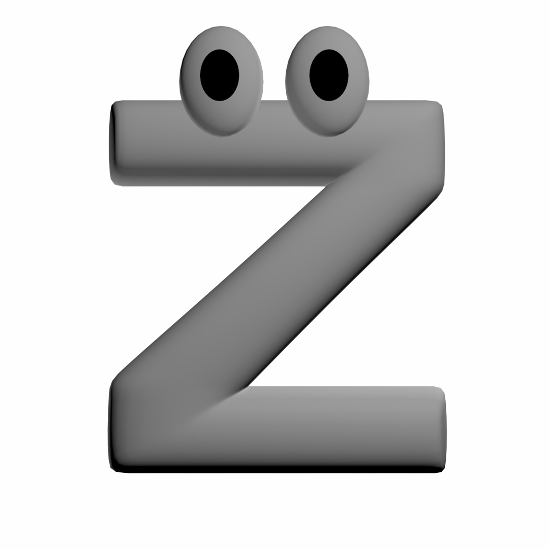 3d model advertising alphabet rigged