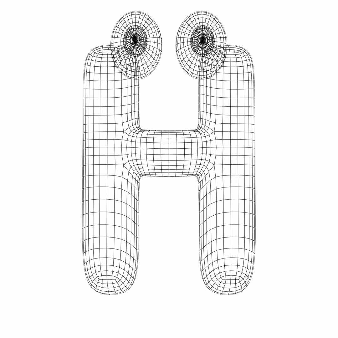 3d model advertising alphabet rigged