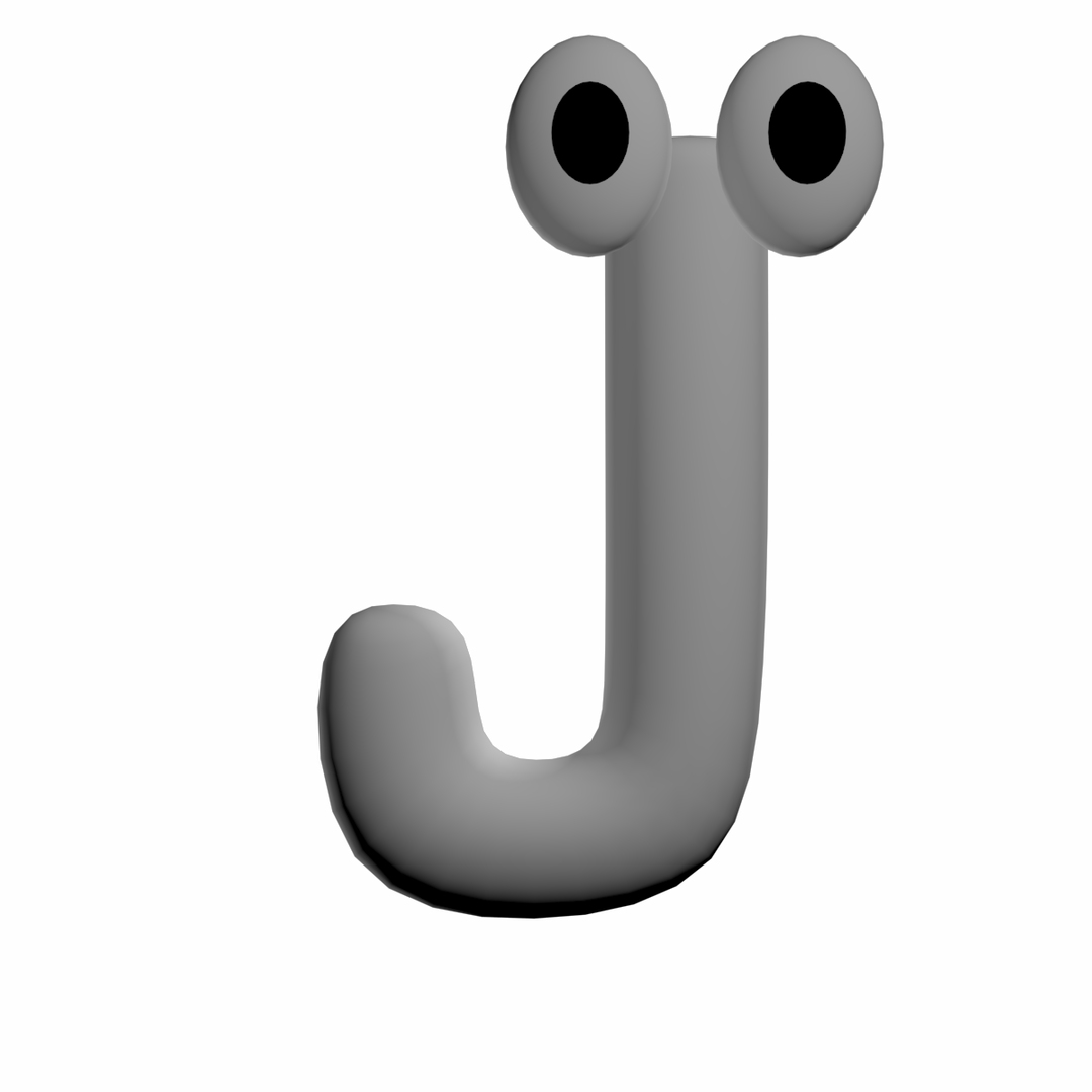 3d model advertising alphabet rigged