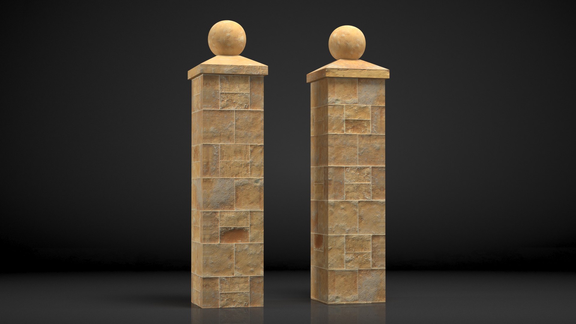 3D Gate Posts Model - TurboSquid 1870676