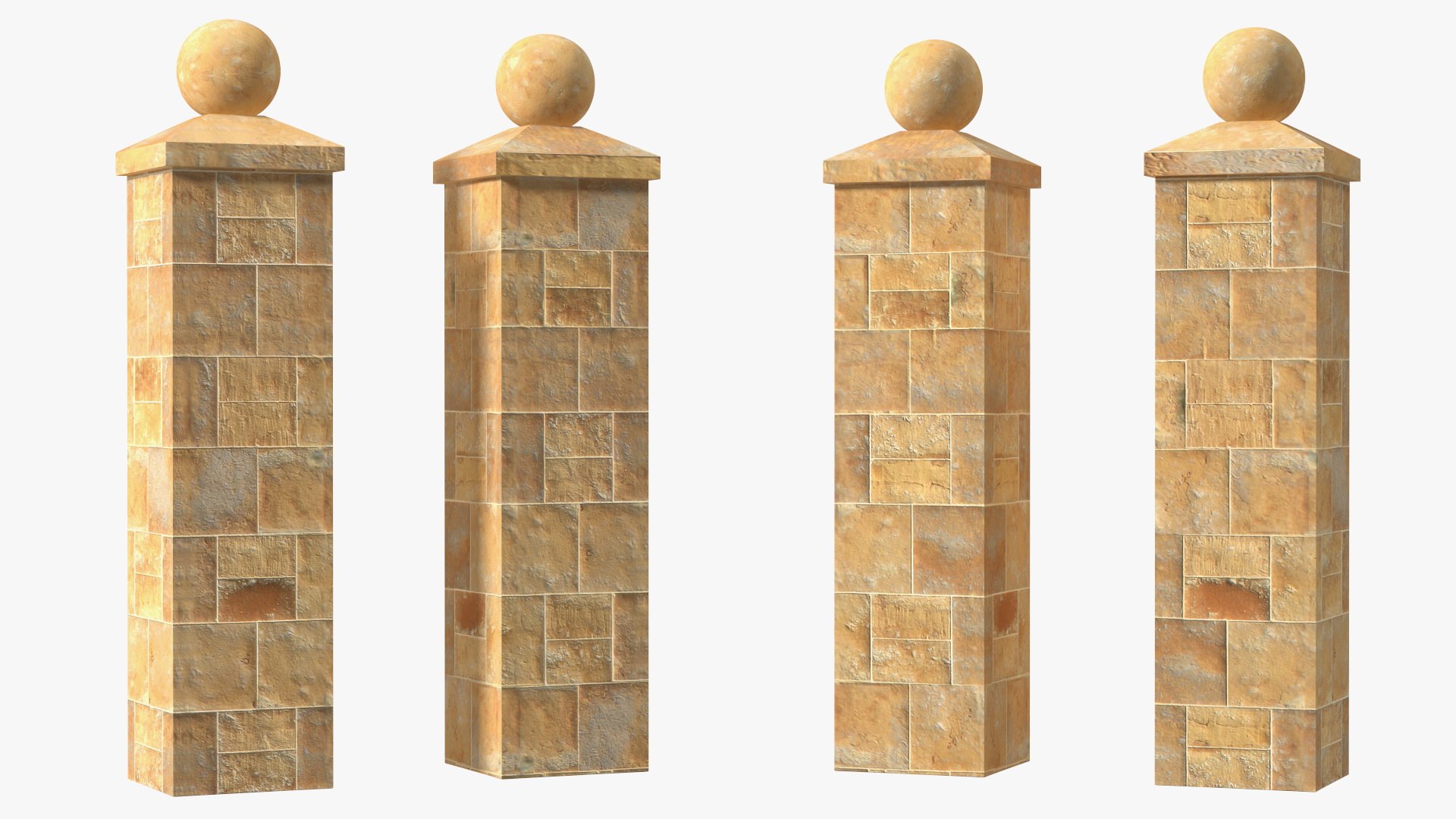 3D Gate Posts Model - TurboSquid 1870676