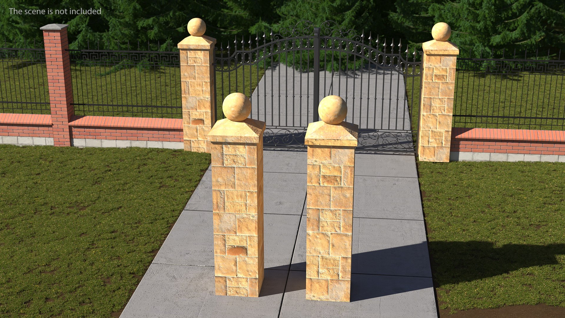 3D Gate Posts Model - TurboSquid 1870676