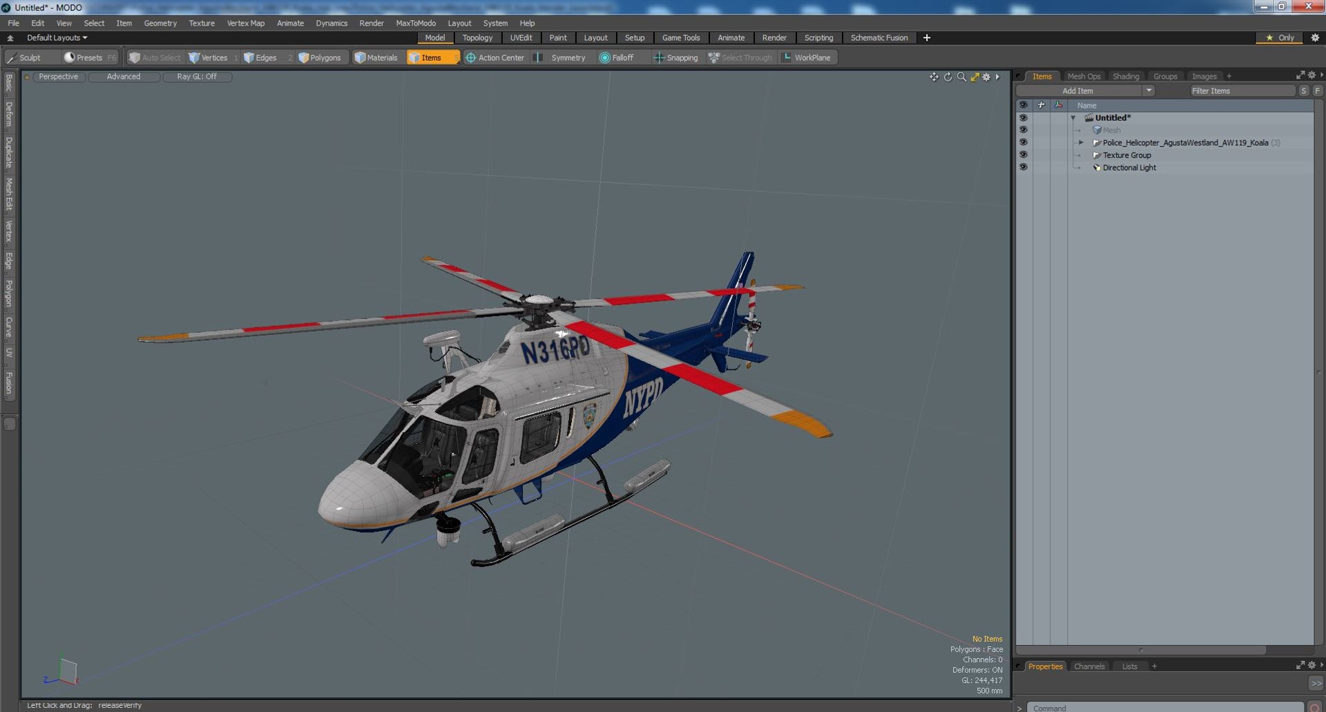 3D Police Helicopter AgustaWestland AW119 Koala Model - TurboSquid 2167293
