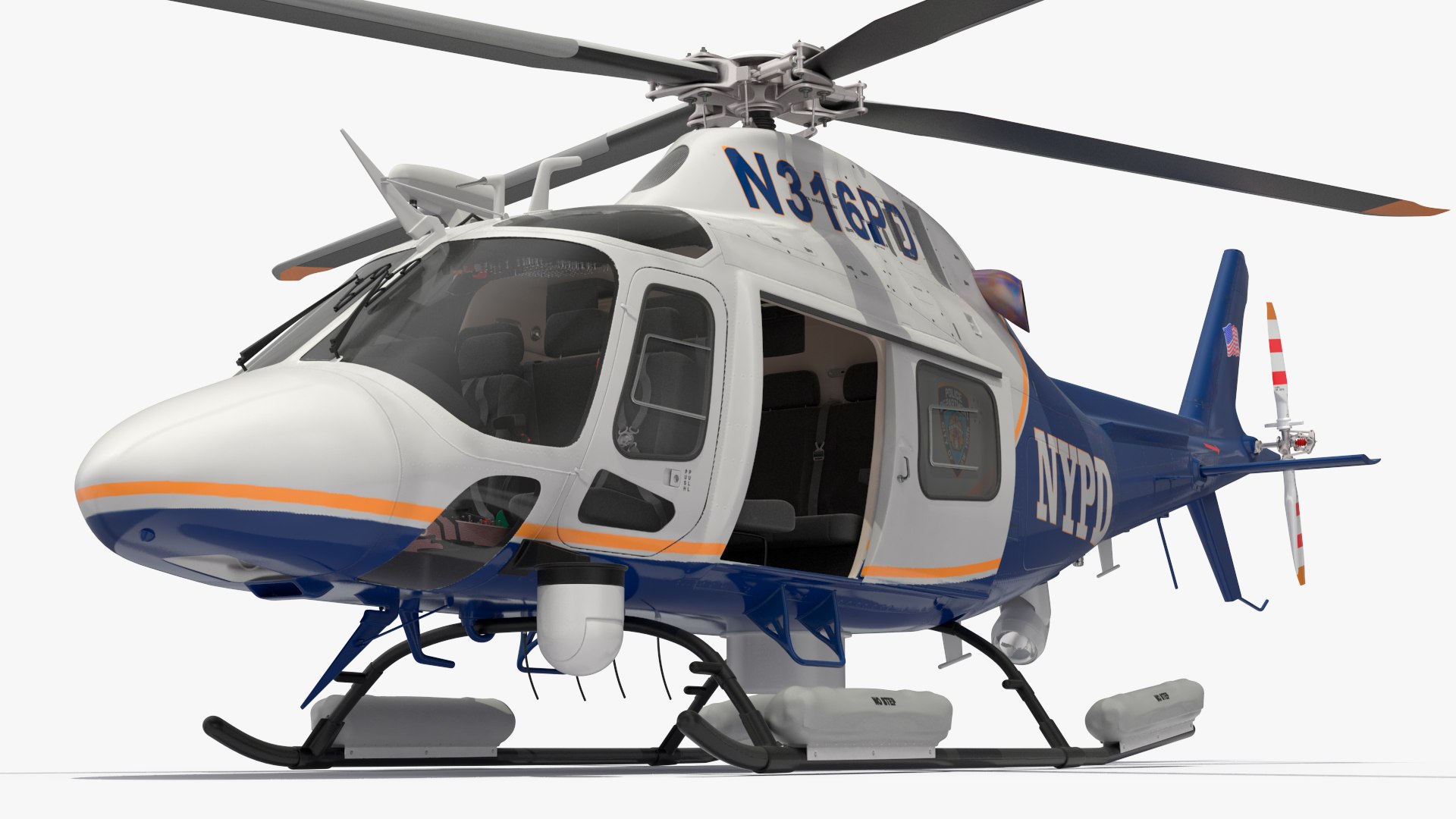 3D Police Helicopter AgustaWestland AW119 Koala Model - TurboSquid 2167293