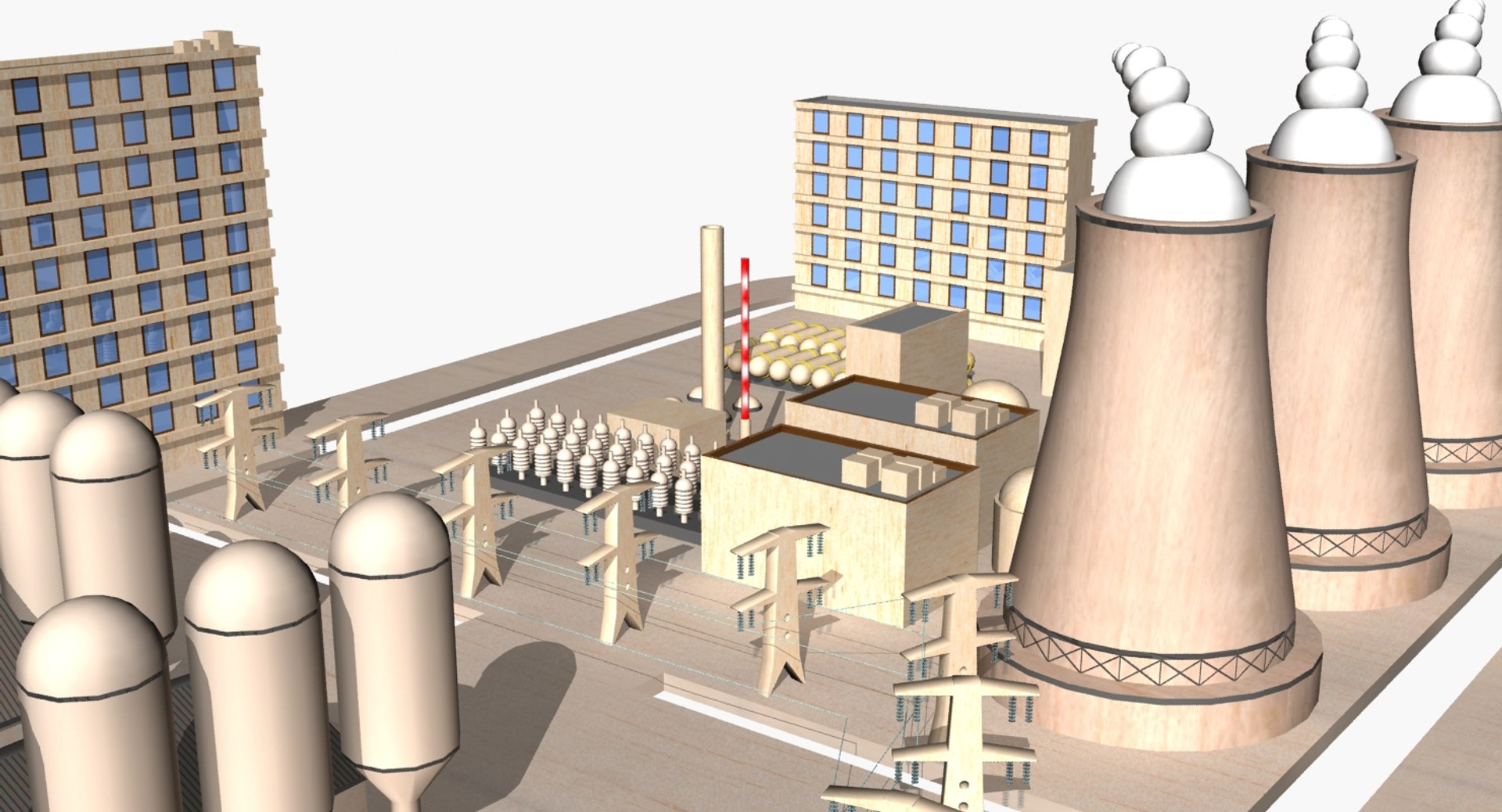 3d Nuclear Power Plant Model