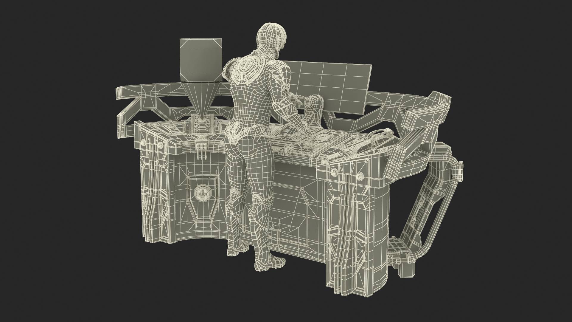 Futuristic Control Panel With Operator 3D Model - TurboSquid 2254991