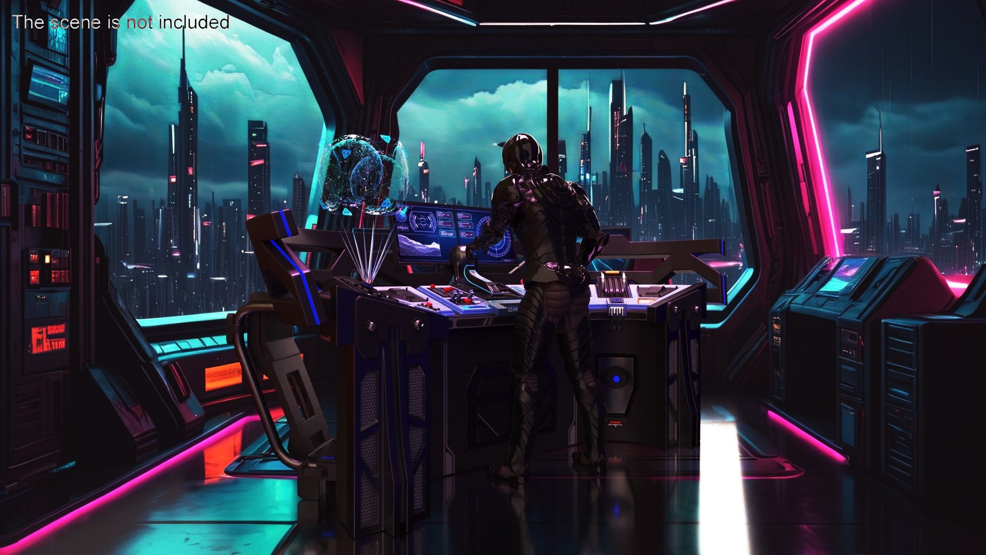 Futuristic Control Panel With Operator 3D Model - TurboSquid 2254991