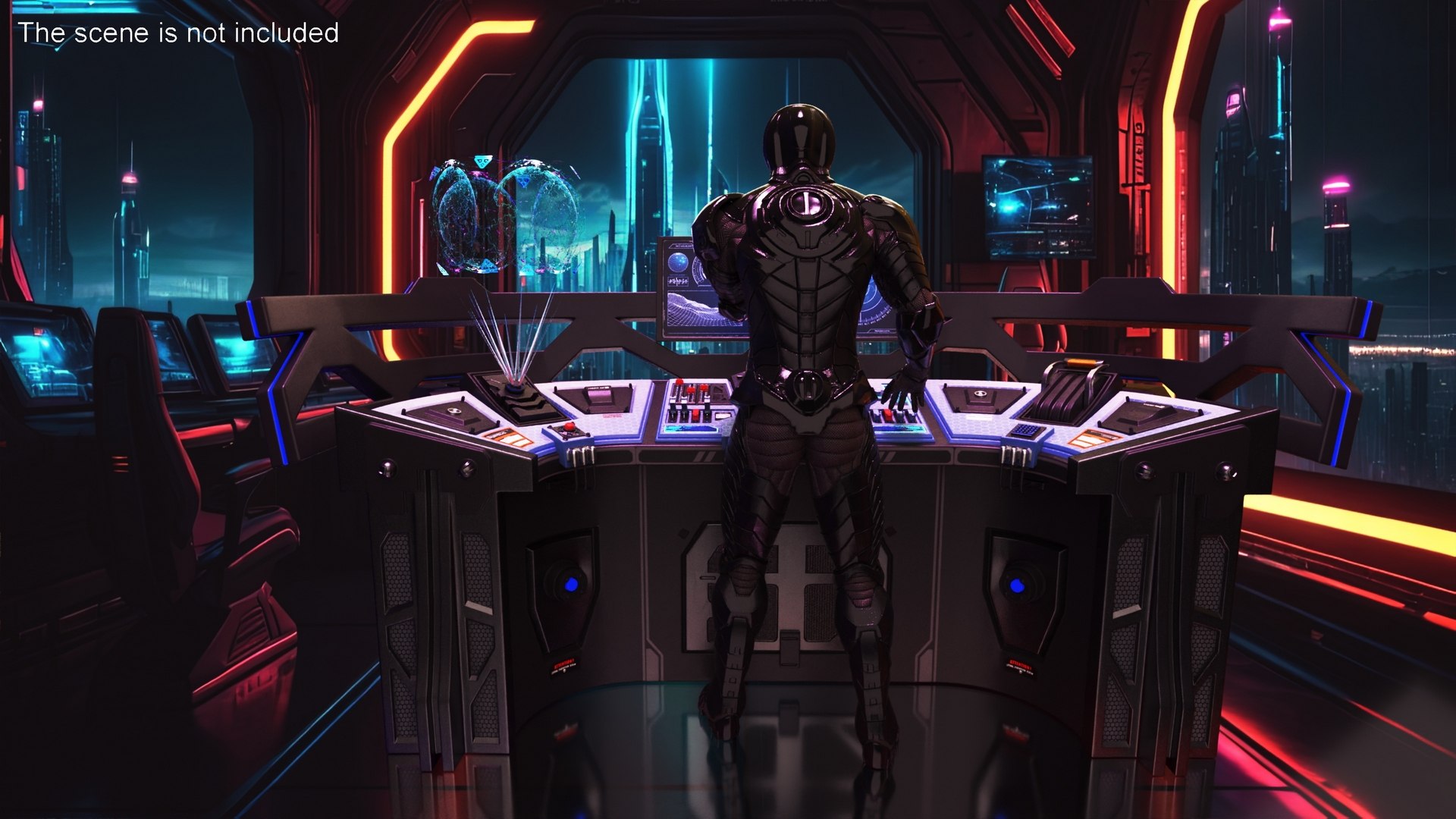 Futuristic Control Panel With Operator 3D Model - TurboSquid 2254991