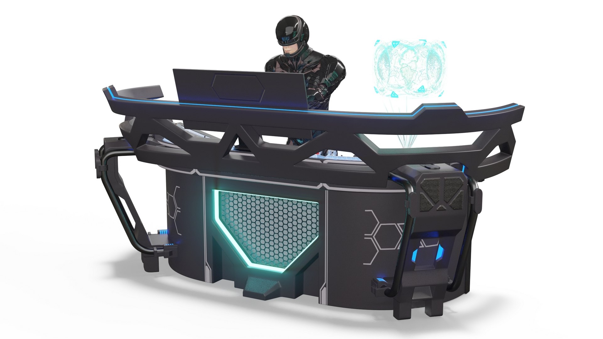 Futuristic Control Panel With Operator 3D Model - TurboSquid 2254991