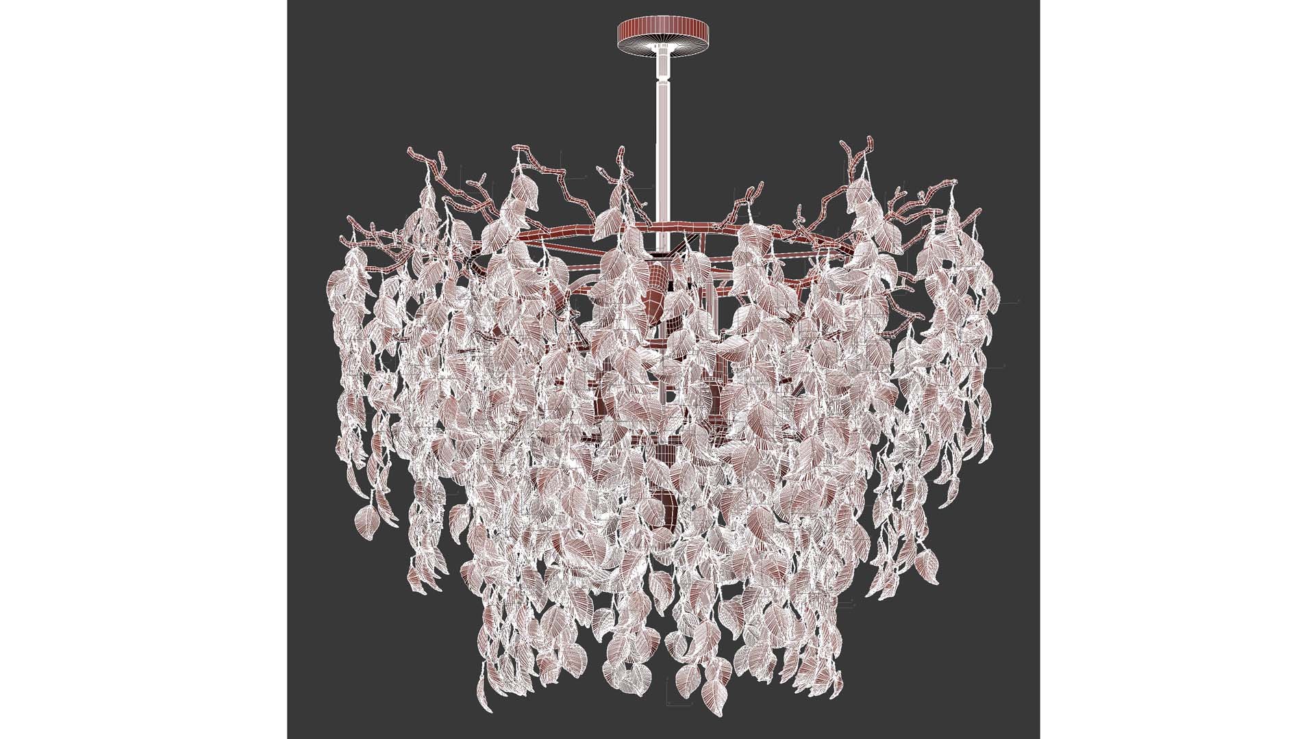 3D Restoration Hardware Arabella Wide Glass Pendant Aged Brass Model ...