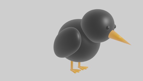 Crow Low Poly Cute Rigged and Animated 3D - TurboSquid 1717113