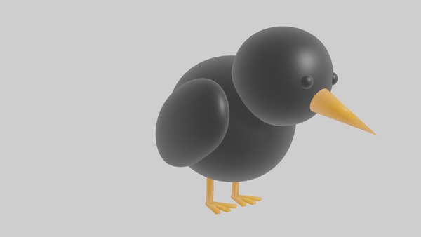 Crow Low Poly Cute Rigged and Animated 3D - TurboSquid 1717113