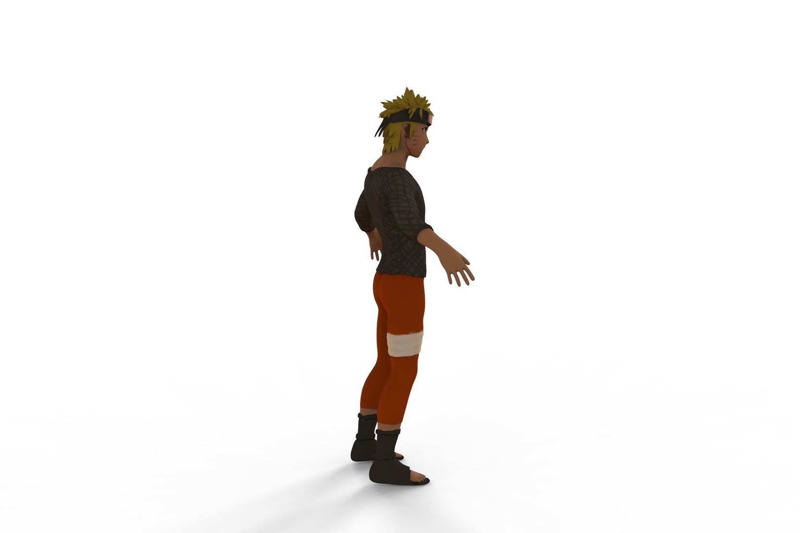 3D Model Naruto Uzumaki Clothes Destroyed - TurboSquid 2310801