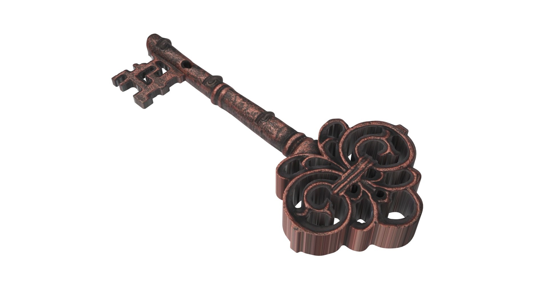 3D Bronze Vintage Skeleton Key - TurboSquid 1868217