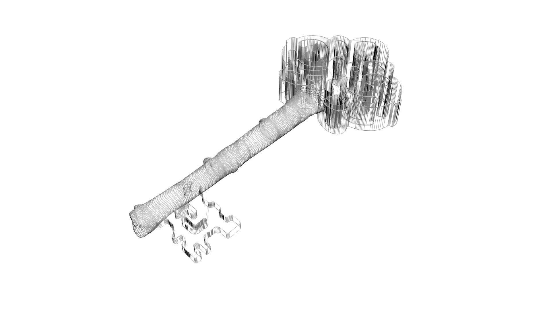 3D Bronze Vintage Skeleton Key - TurboSquid 1868217