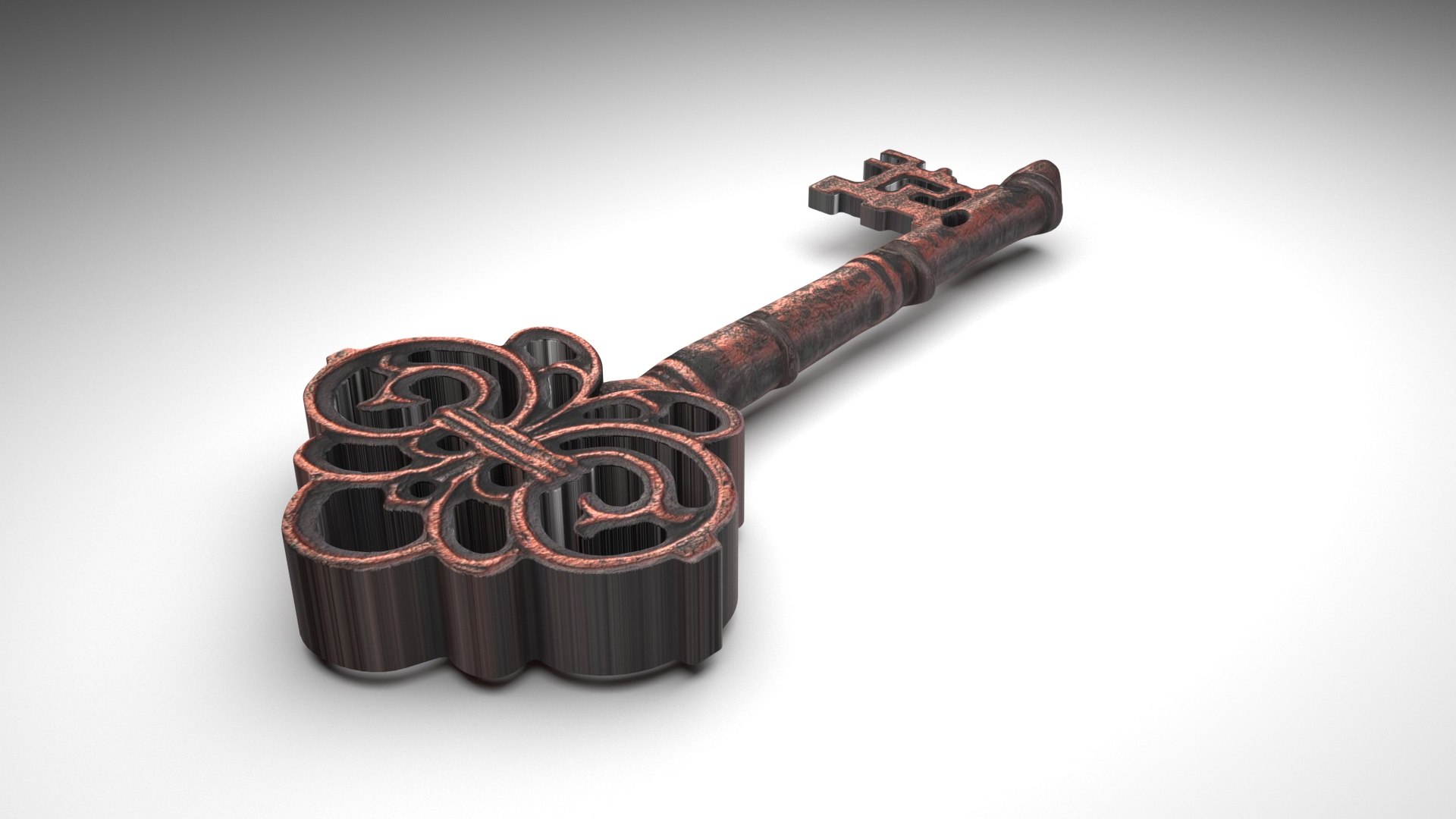 3D Bronze Vintage Skeleton Key - TurboSquid 1868217