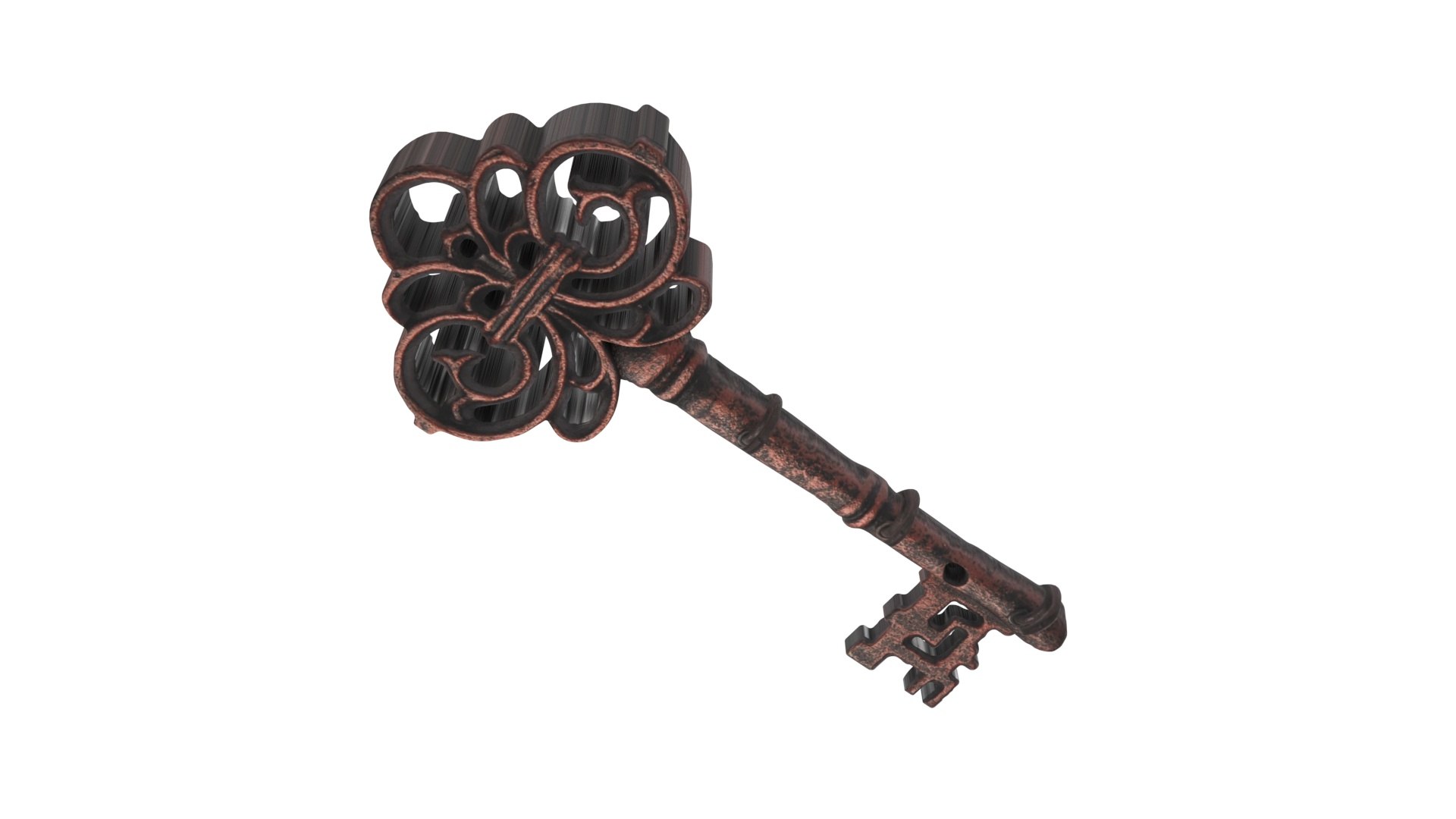 3D Bronze Vintage Skeleton Key - TurboSquid 1868217