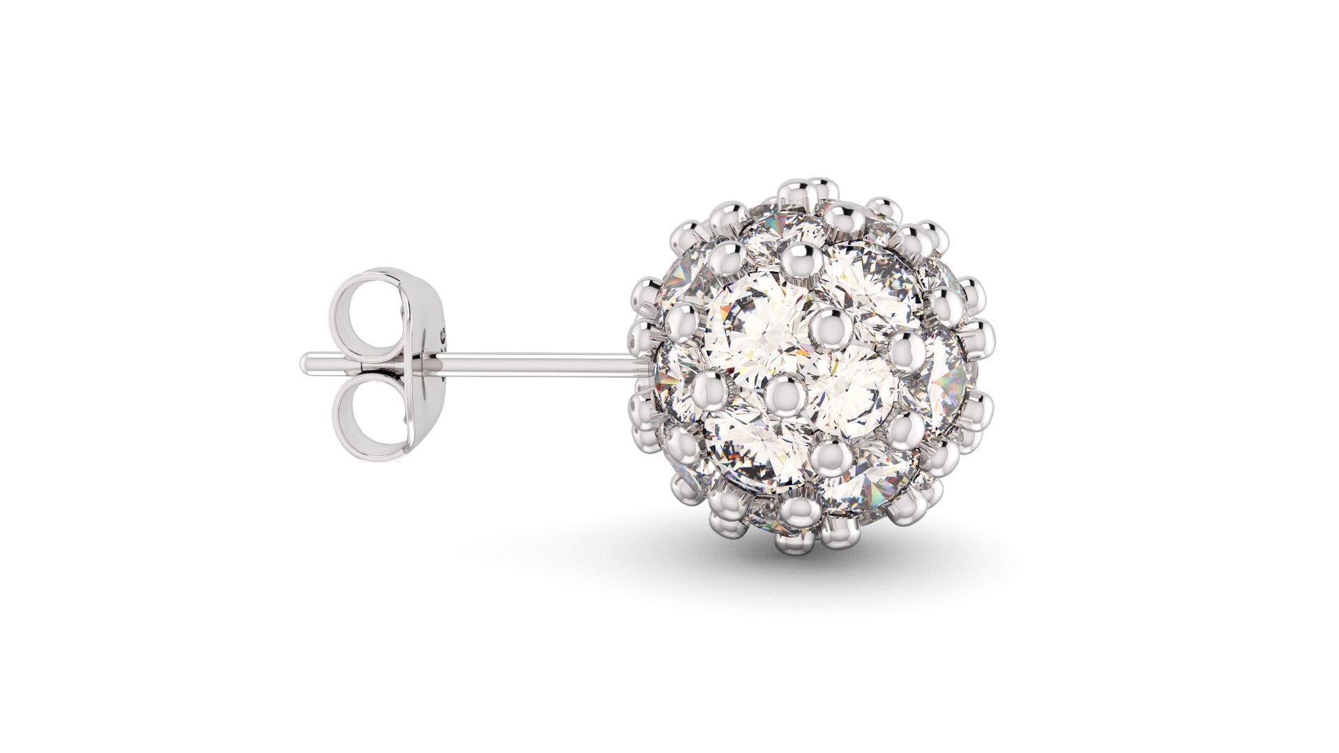 3D CZ Ball Post Earring Model - TurboSquid 1807673
