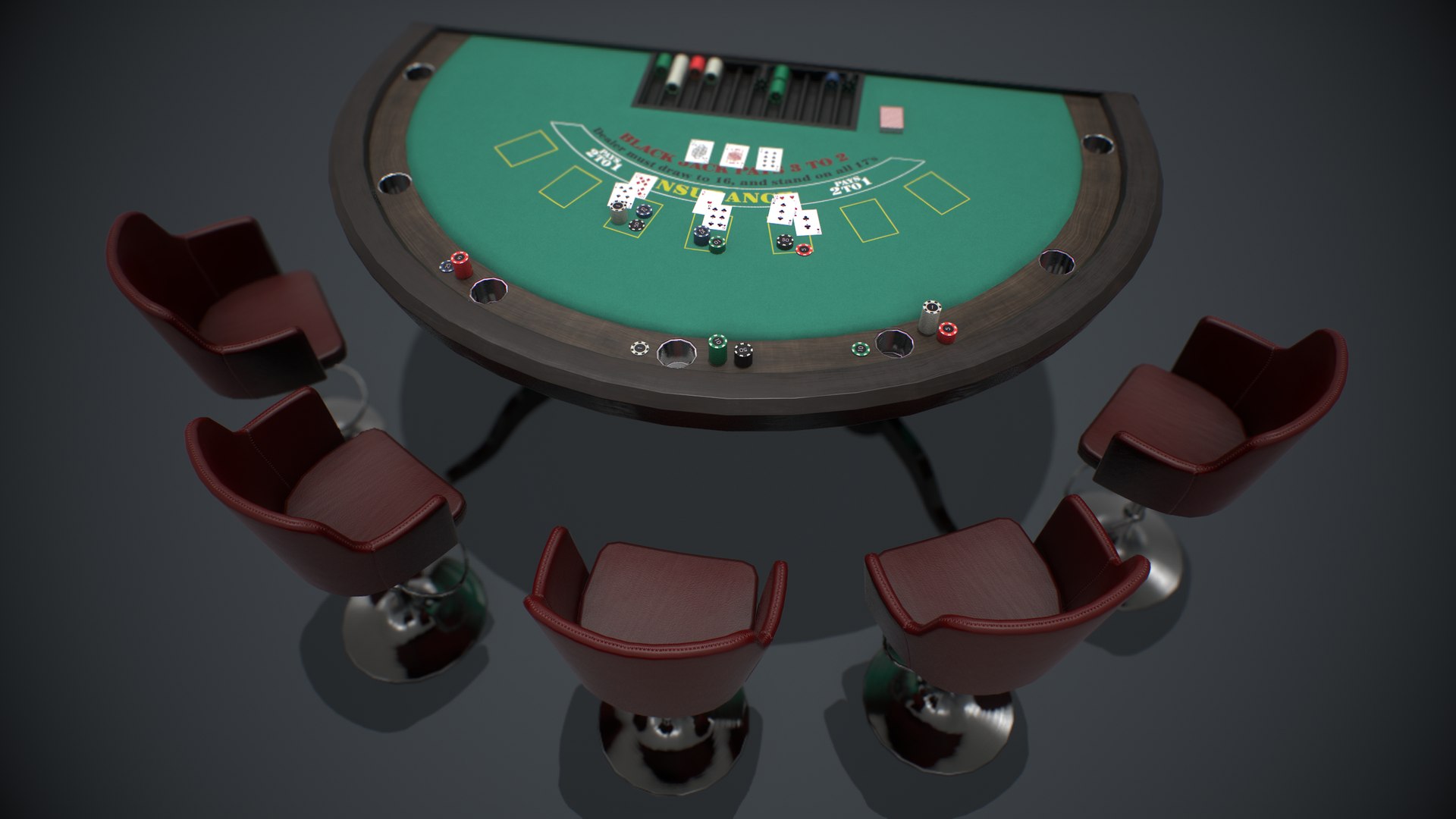 Pbr Blackjack Table 3D - TurboSquid 1456103