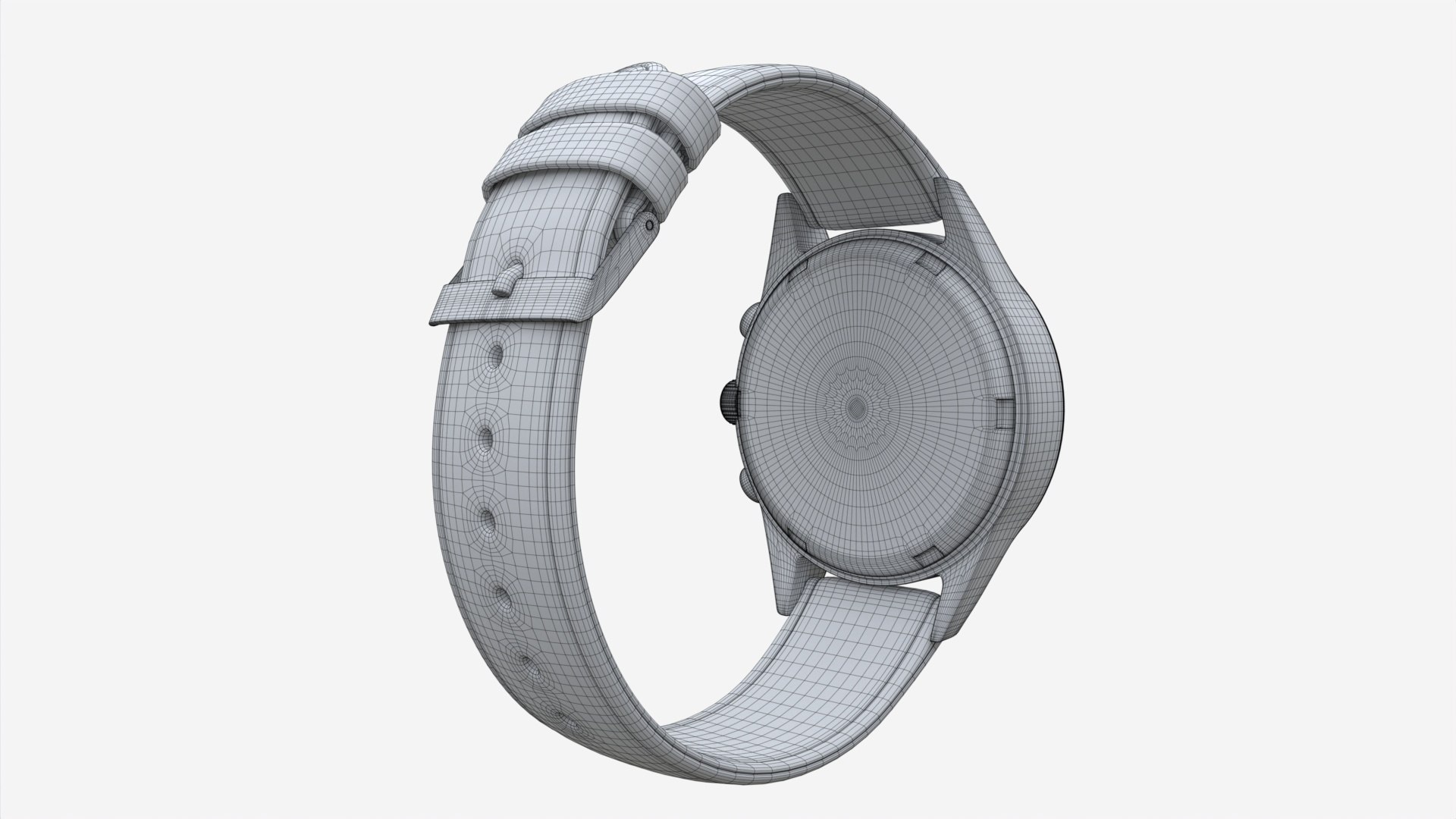 Wristwatch with Leather Strap 03 model - TurboSquid 1952101