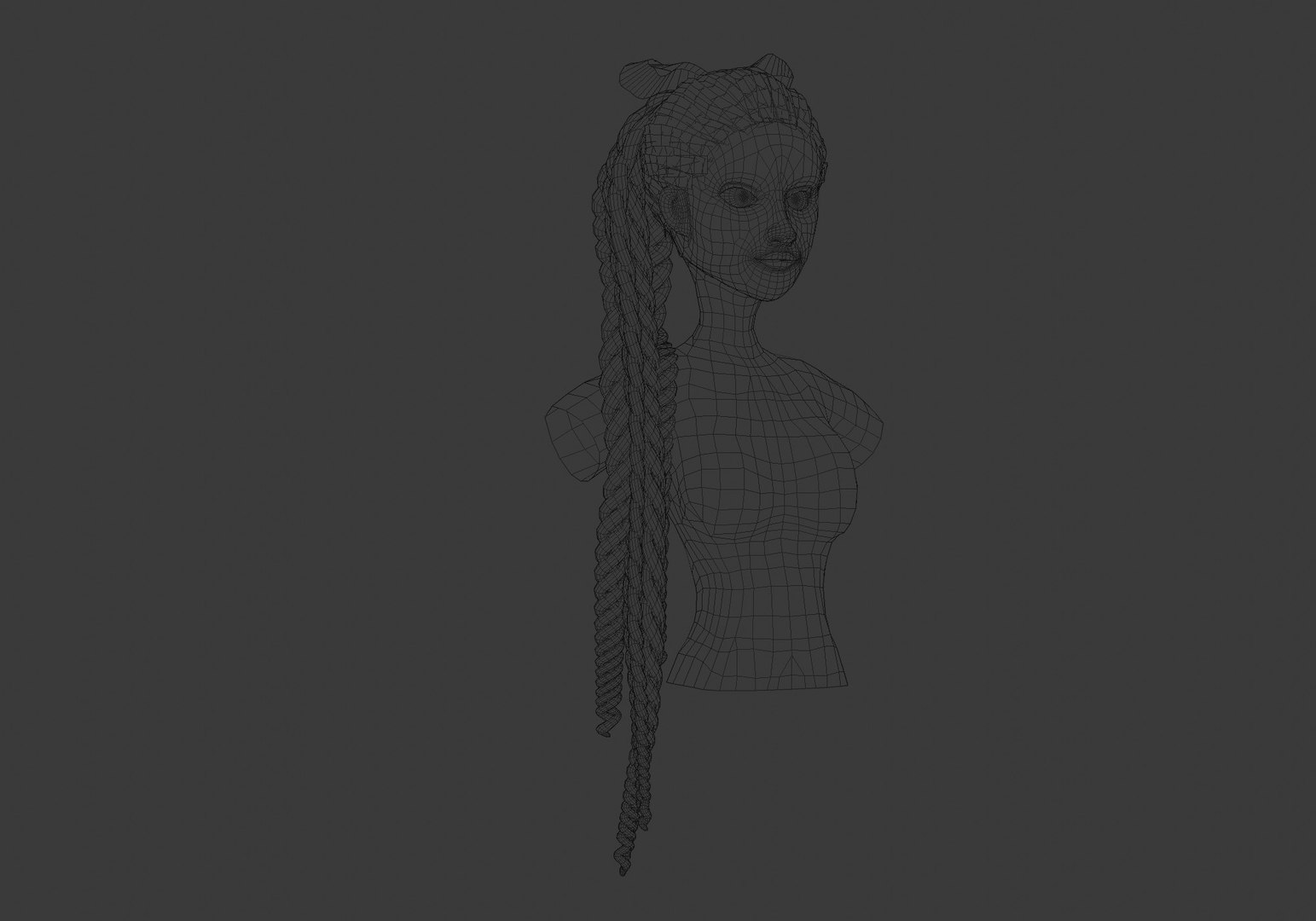 Ribbon Braids Hairstyle 3D Model - TurboSquid 1943658