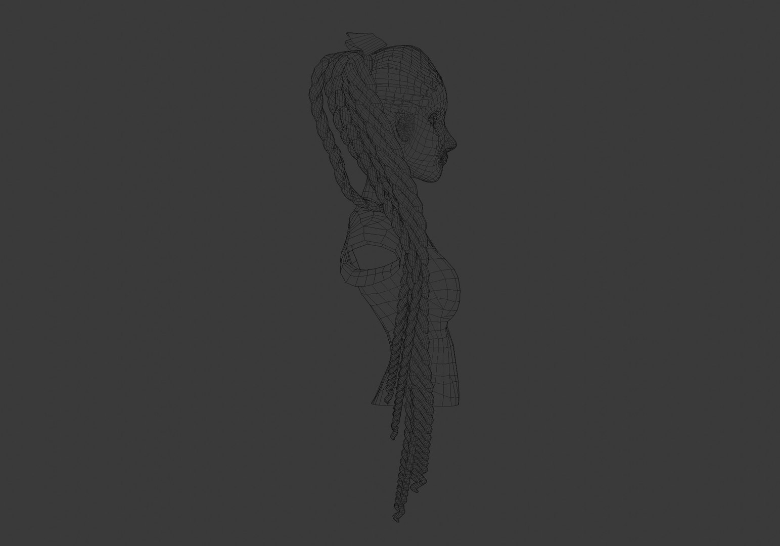 Ribbon Braids Hairstyle 3D Model - TurboSquid 1943658