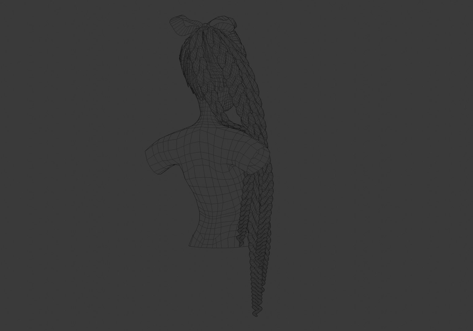 Ribbon Braids Hairstyle 3D Model - TurboSquid 1943658