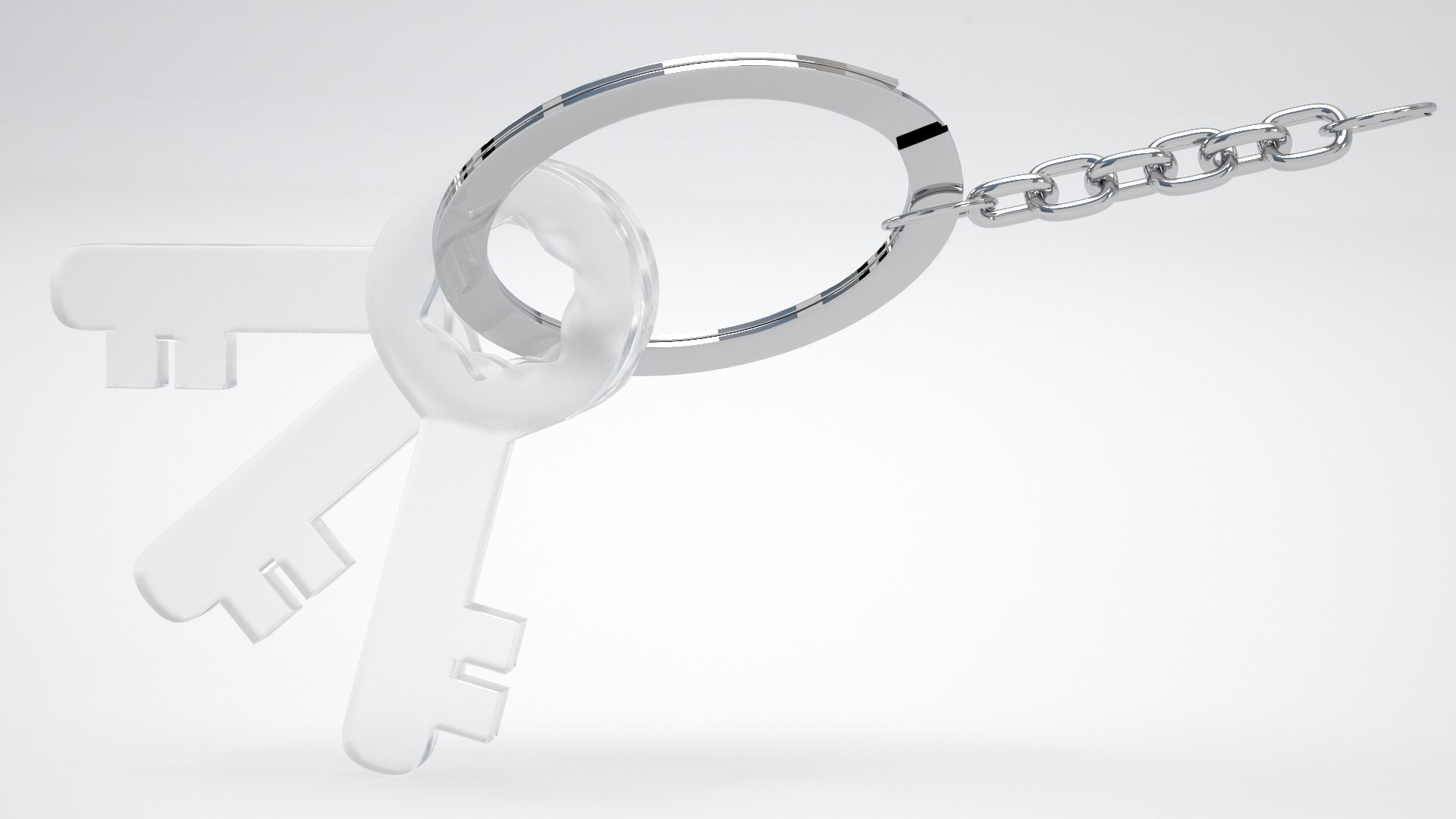 Keychain With Frosted Glass Keys 3D Model - TurboSquid 2380363