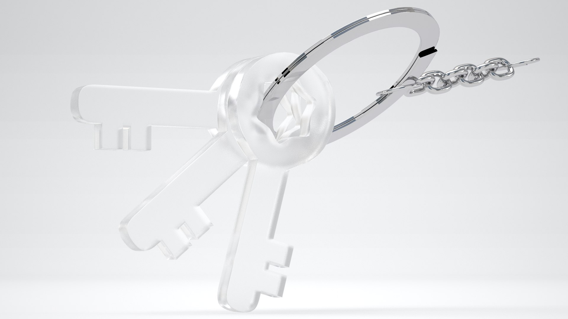 Keychain With Frosted Glass Keys 3D Model - TurboSquid 2380363