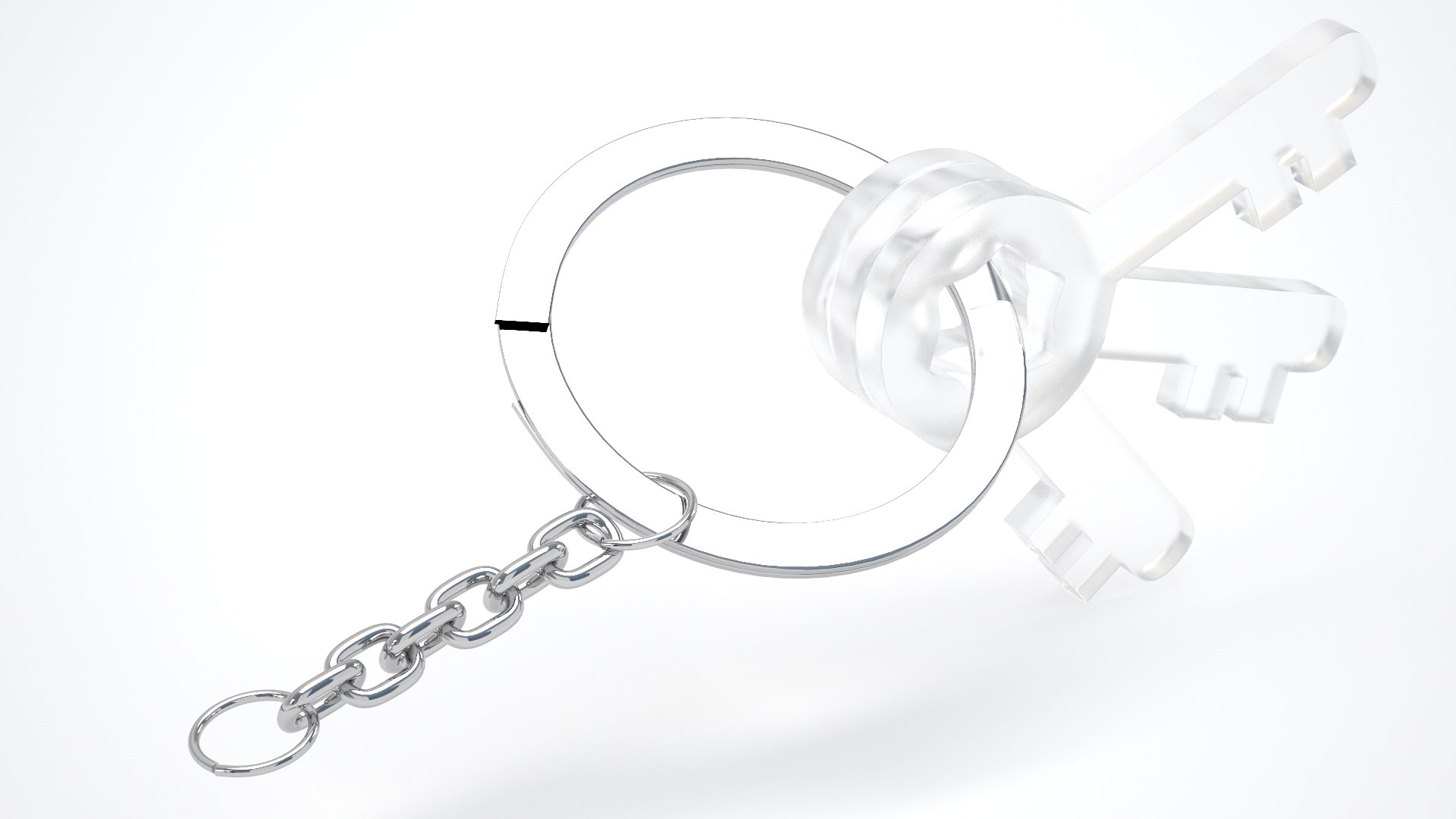 Keychain With Frosted Glass Keys 3D Model - TurboSquid 2380363