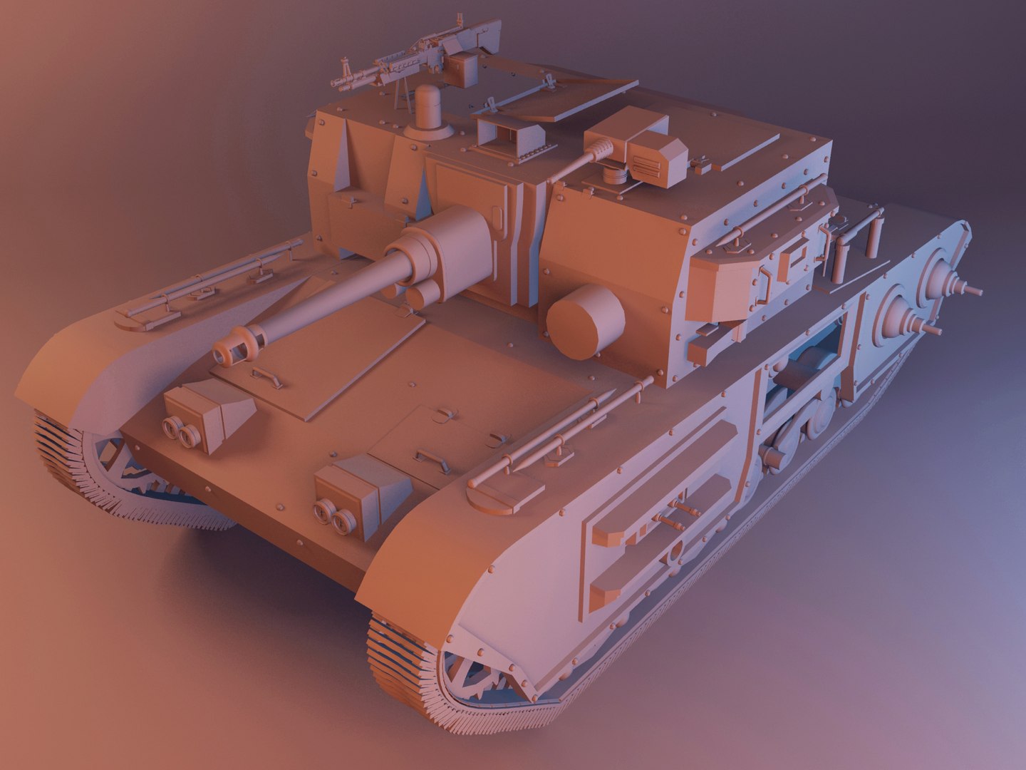 Tank Included Gun 3d Model