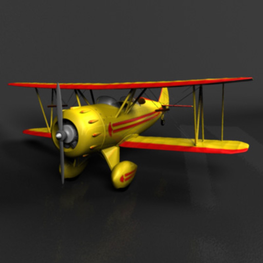 3d Model Waco Ymf5 Biplane