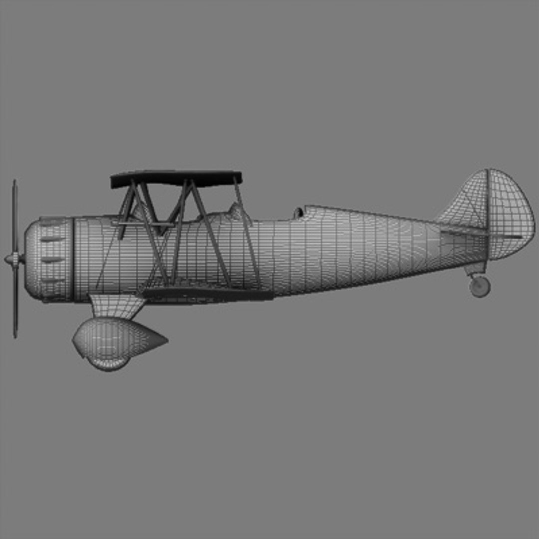 3d Model Waco Ymf5 Biplane