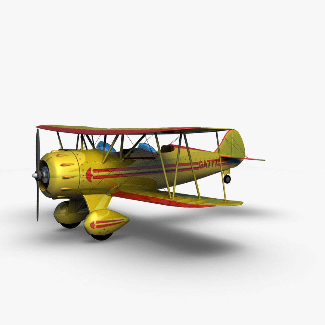 3d Model Waco Ymf5 Biplane