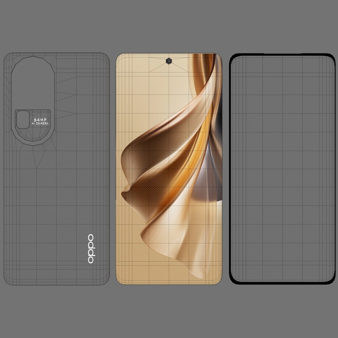 3D OPPO Reno 10 Brilliant Gold - TurboSquid 2075991
