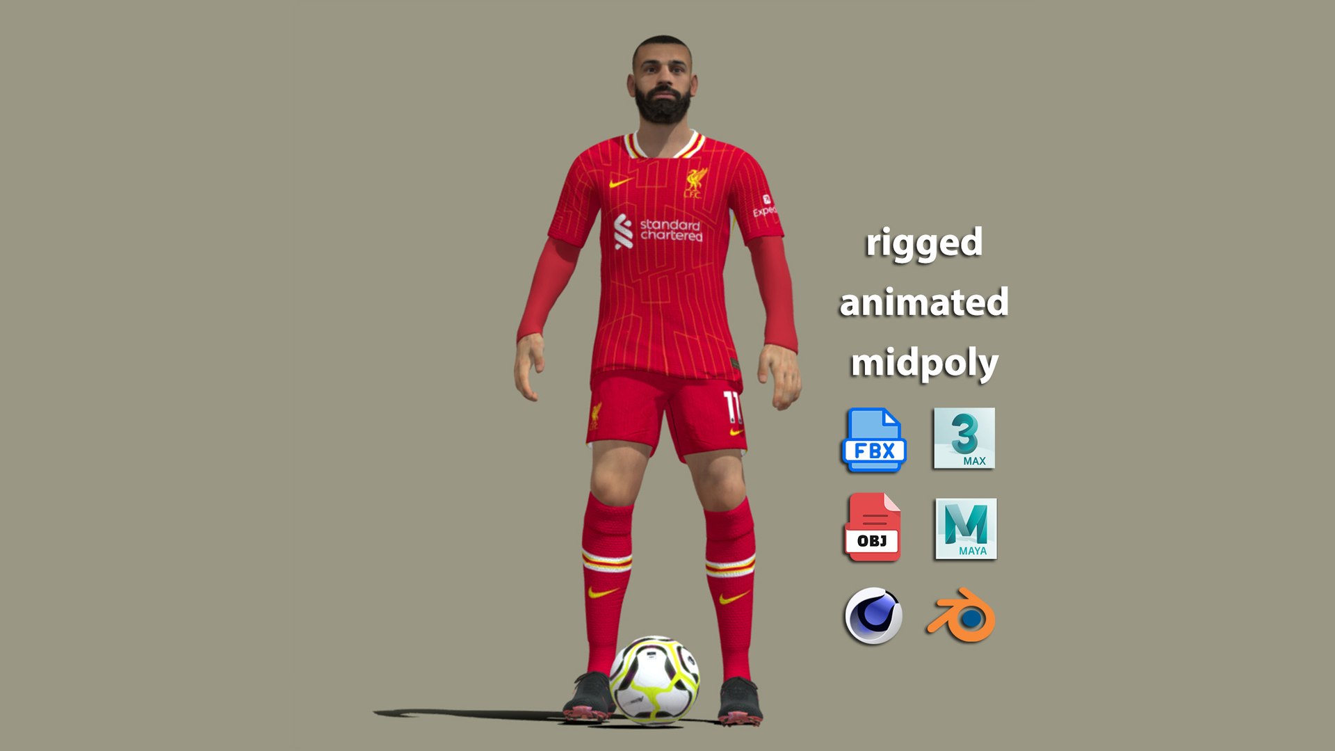 modelo 3d Animación de Salah Liverpool 24-25 - TurboSquid 2317941