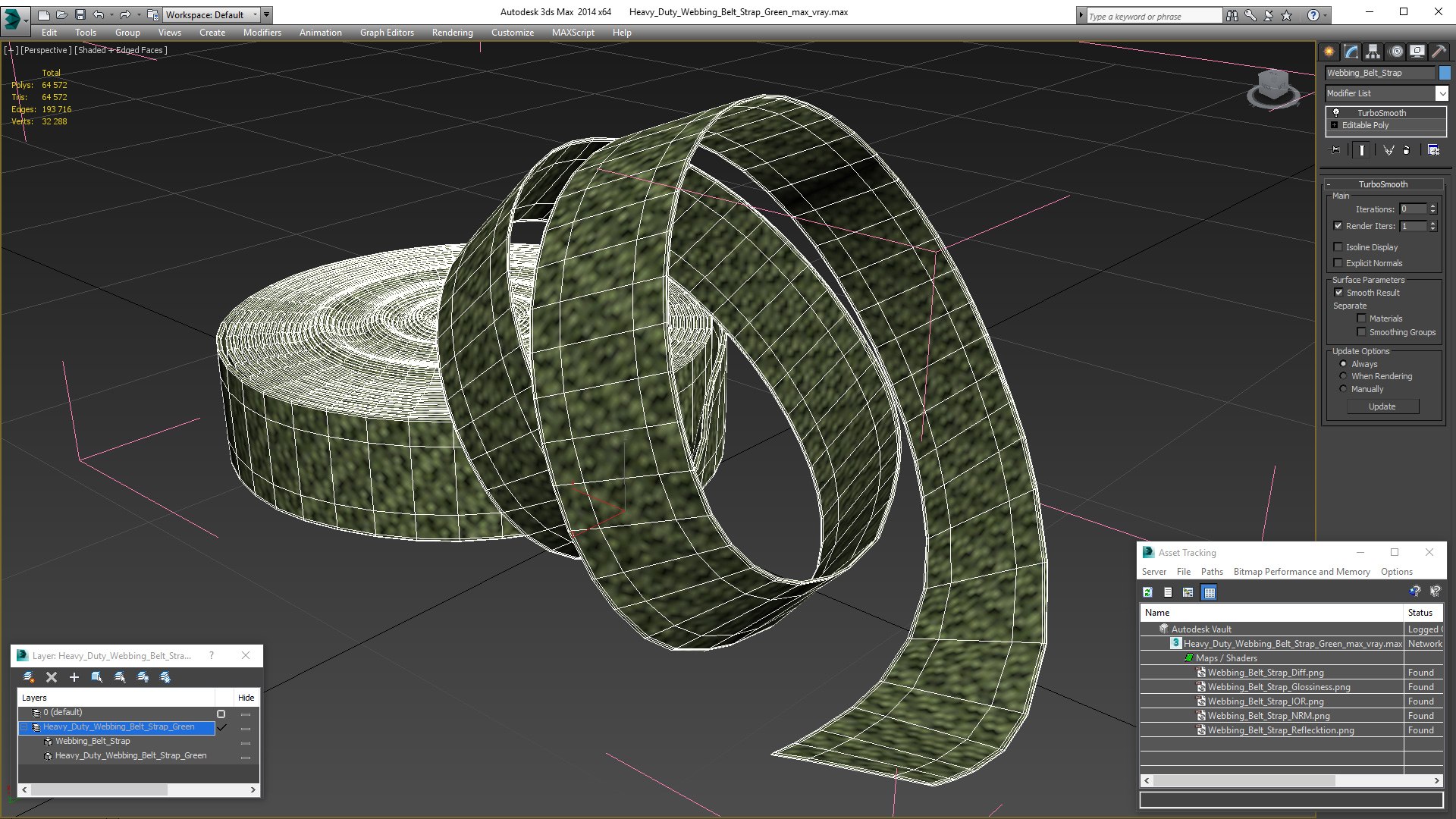 3D Heavy Duty Webbing Belt Strap Green - TurboSquid 1841334