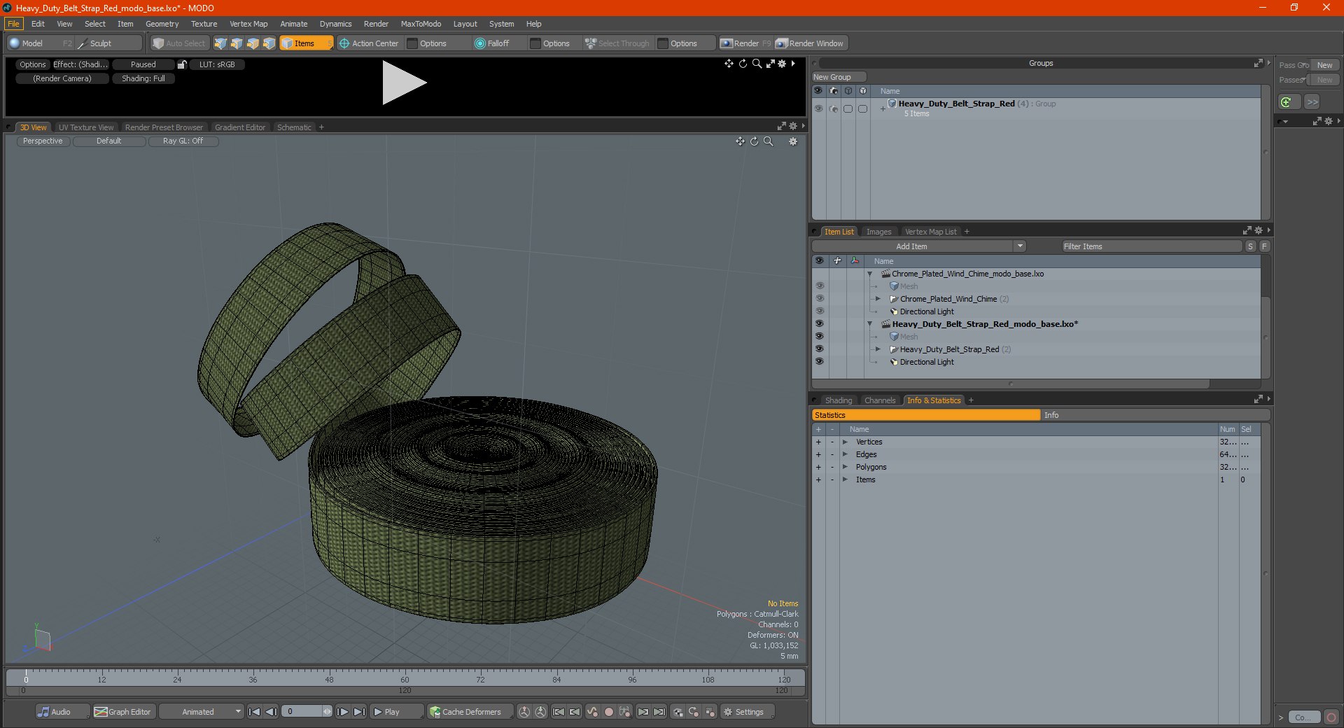 3D Heavy Duty Webbing Belt Strap Green - TurboSquid 1841334