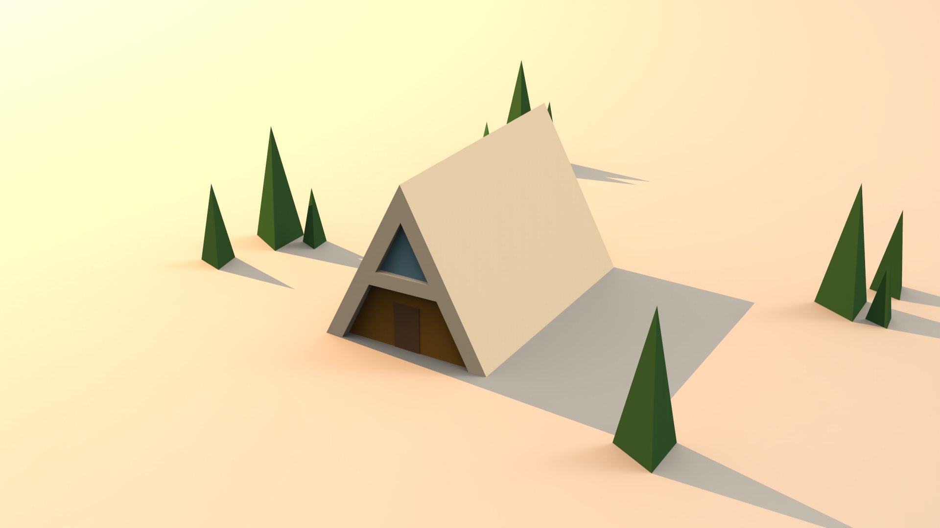 Free A-frame House 3D - TurboSquid 1706368