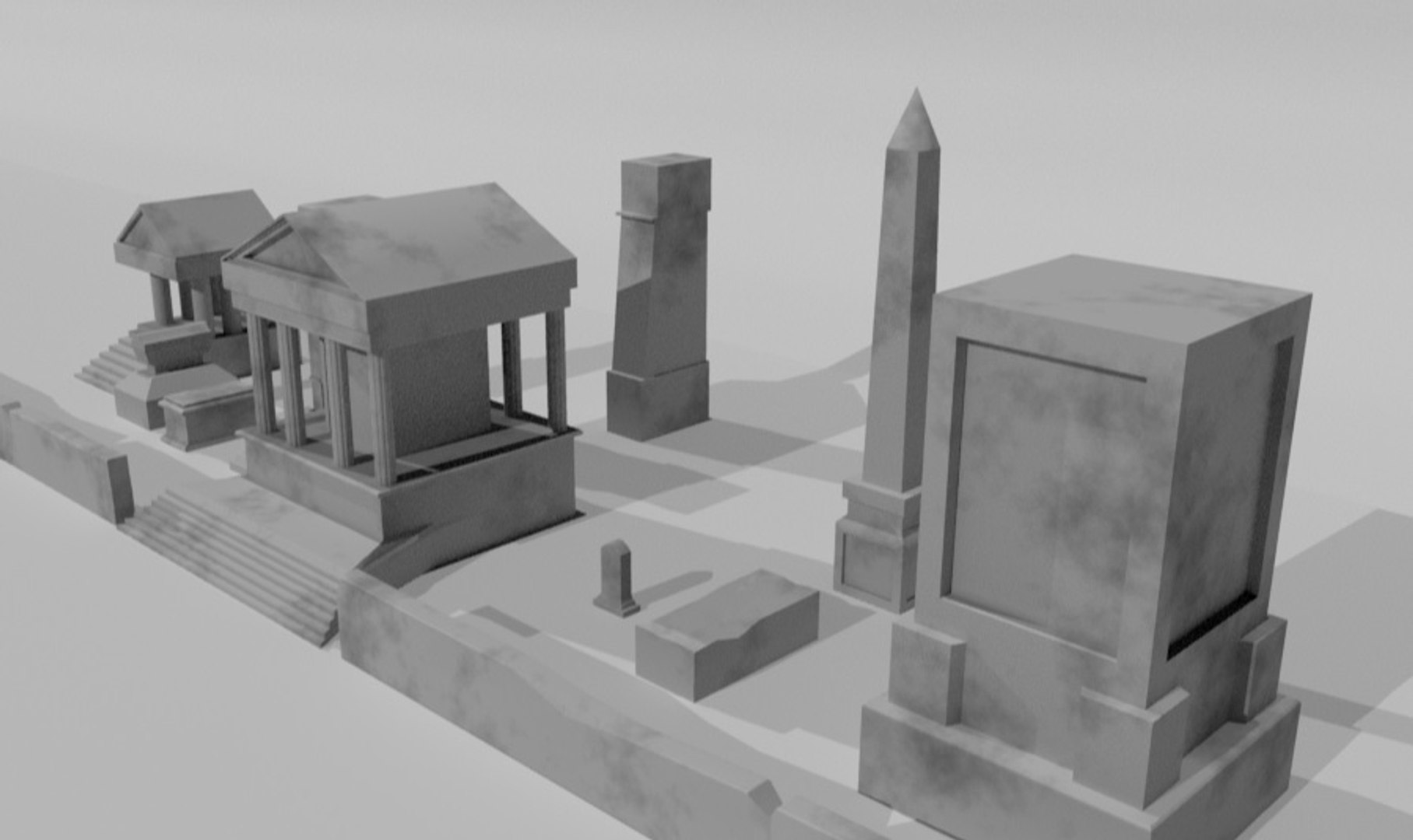 Classic Age Cemetery 3D Model - TurboSquid 1390796