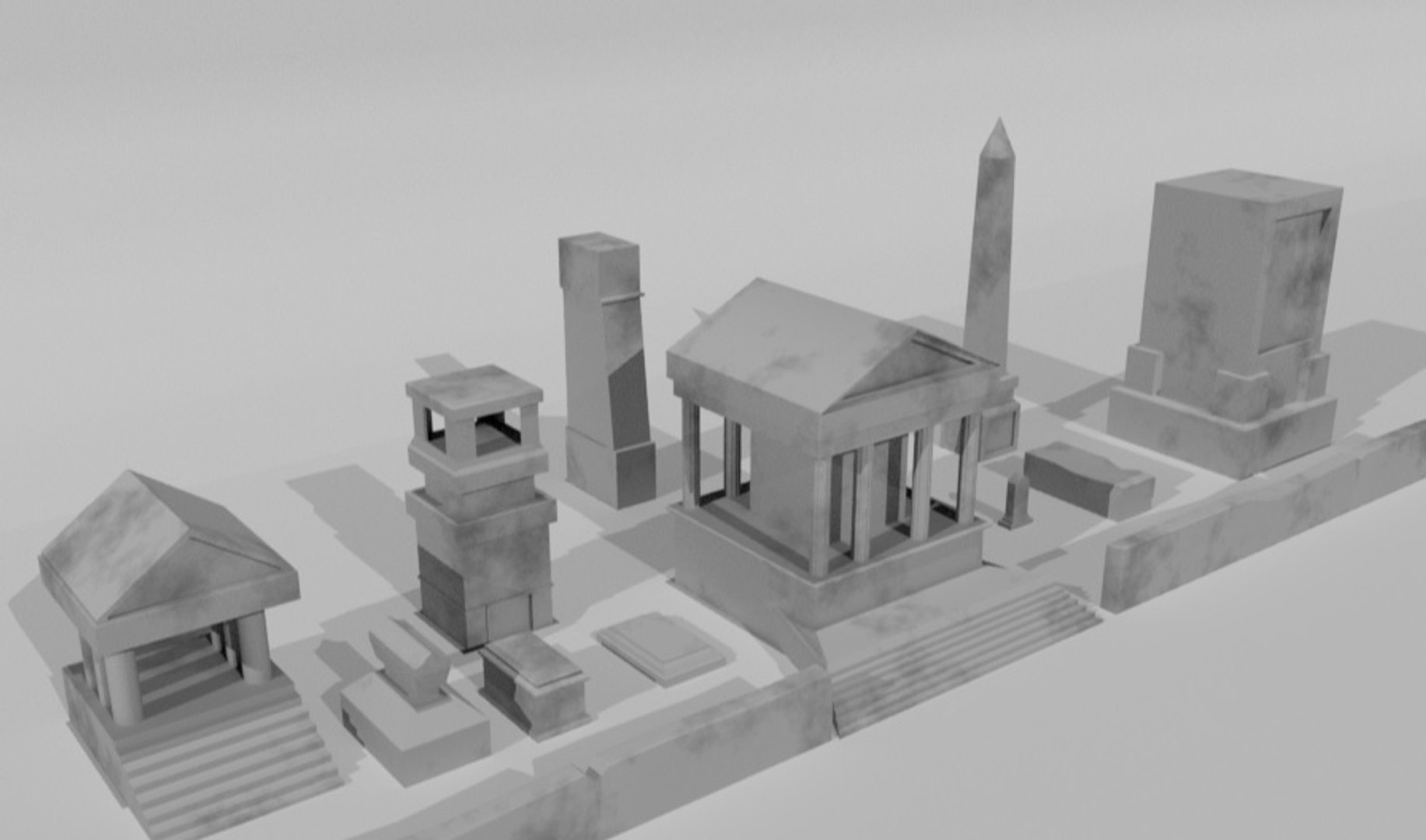 Classic Age Cemetery 3D Model - TurboSquid 1390796