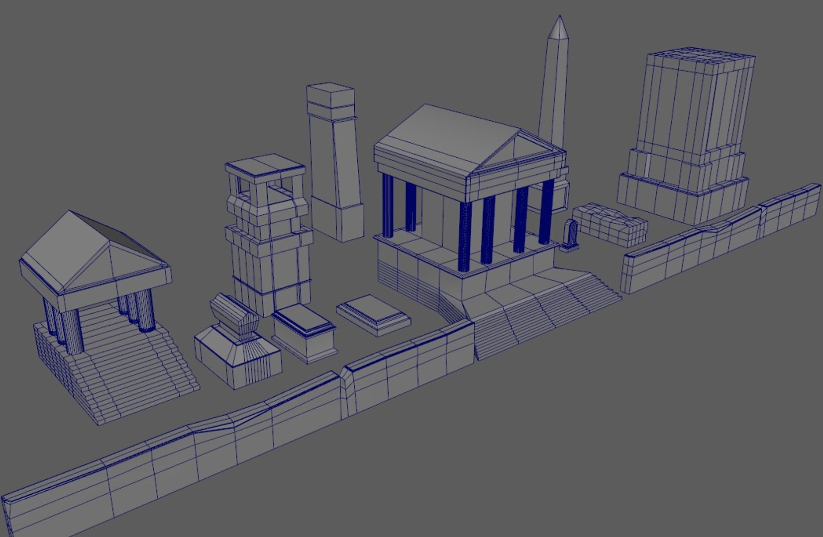 Classic Age Cemetery 3D Model - TurboSquid 1390796