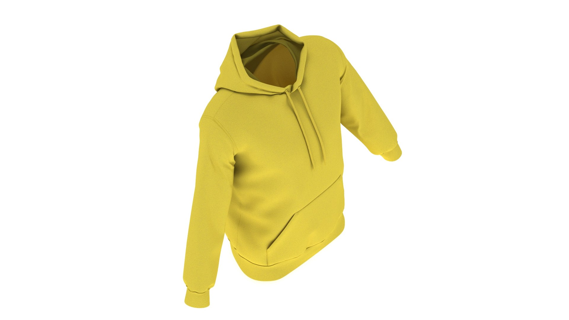 Hoodie Generic Yellow 3D Model - TurboSquid 2140033