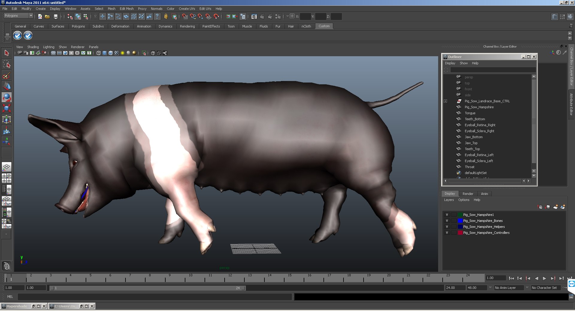Hampshire Pig Sow Rigged 3D - TurboSquid 1377669